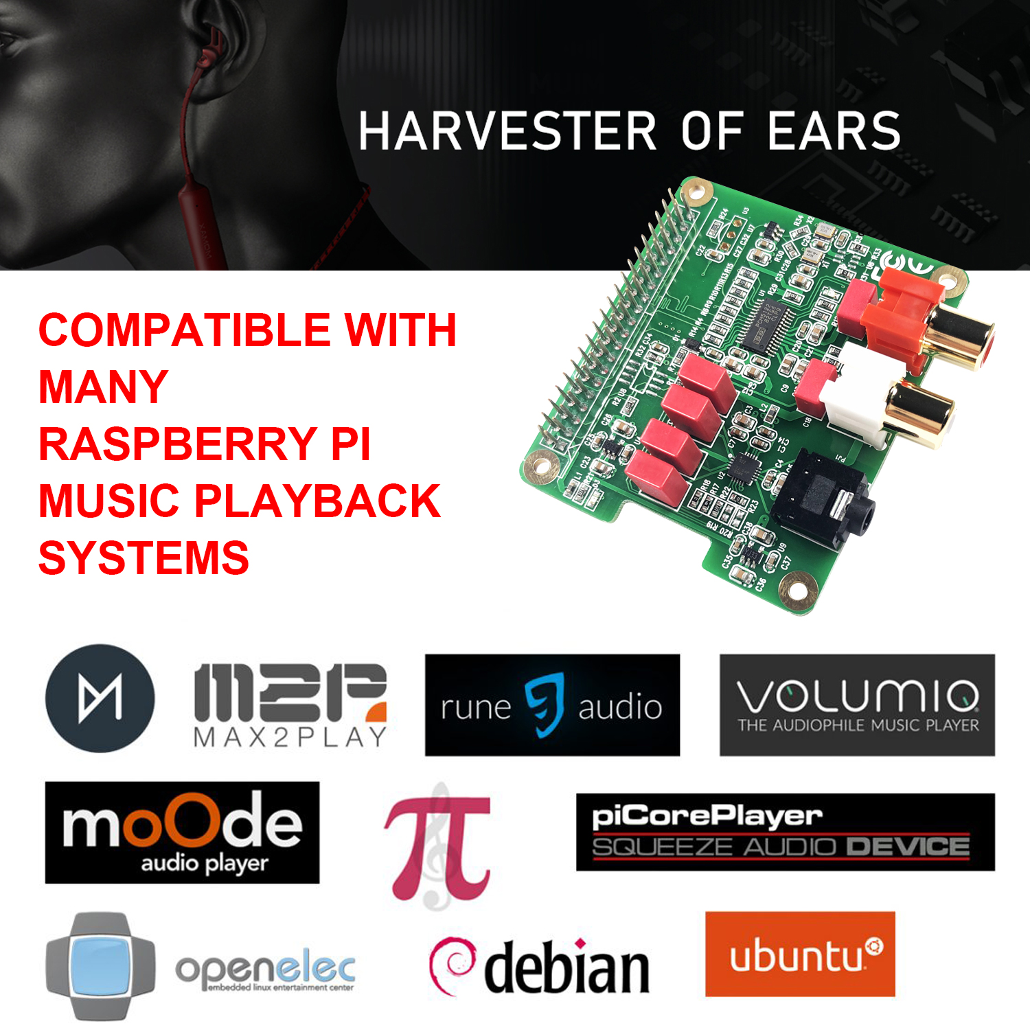 Raspberry Pi Hifi Dac Hat Pcm5122 Hifi Dac Audio Card Expansion Board