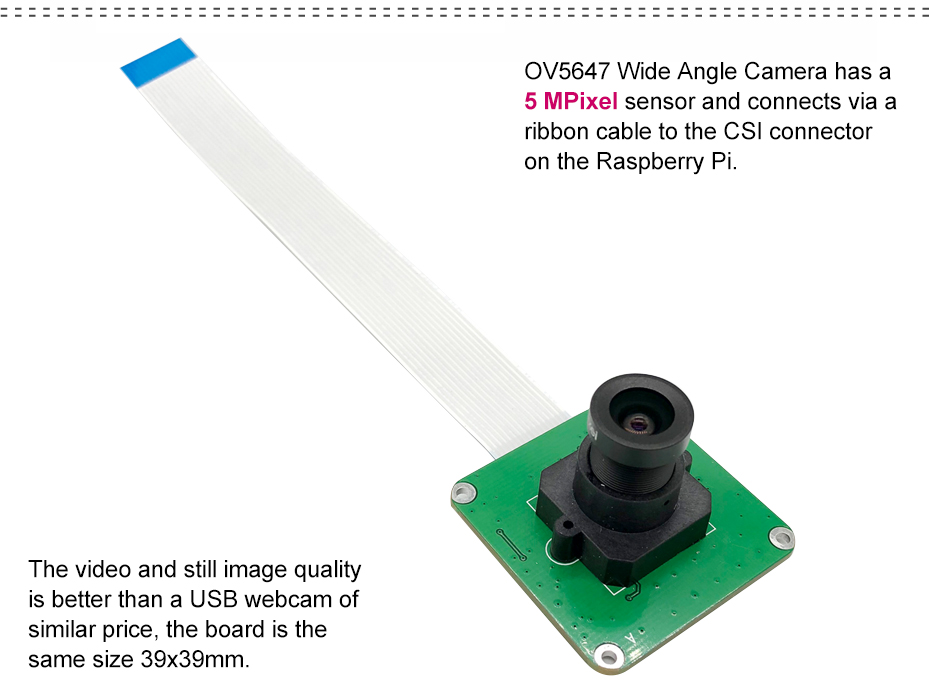 RPI Wide Angle Camera Module OV5647 for Raspberry Pi3 B+PI3PI2PI B+PI ...