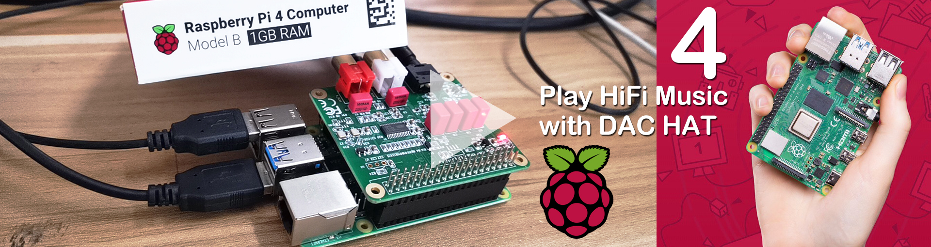 Raspberry Pi 4 play HiFi music with InnoMaker HiFi DAC HAT – PIBIGER ...