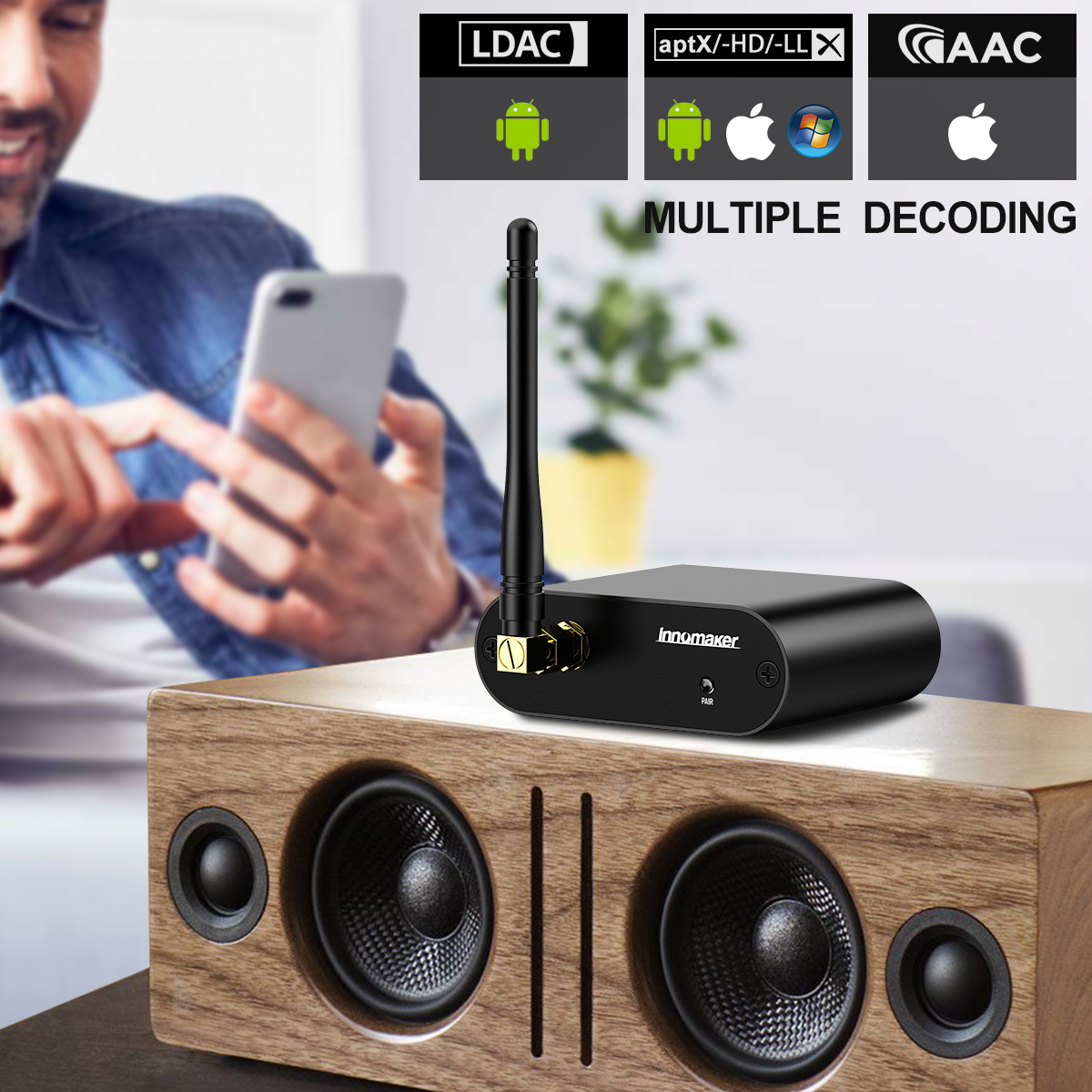 Bluetooth 5.0 Audio Receiver Home Stereo System HiFi DAC Streaming ...